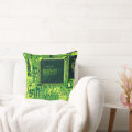 Green printed circuit board • Geek electronic PCB Throw Pillow | Zazzle