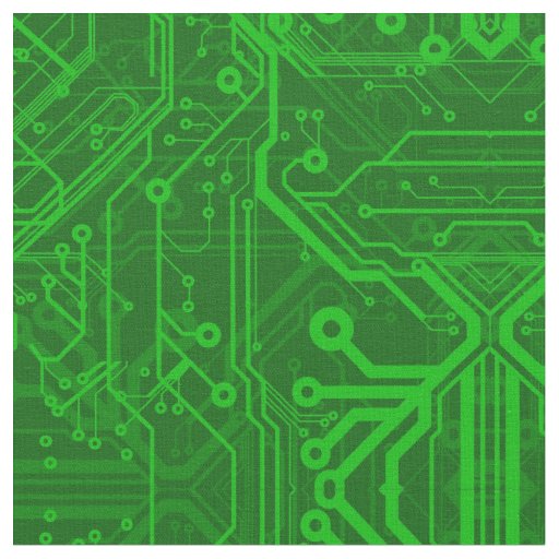 Green Printed Circuit Board Pattern Fabric | Zazzle