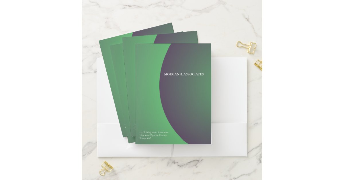 Green Professional Pocket Folder | Zazzle