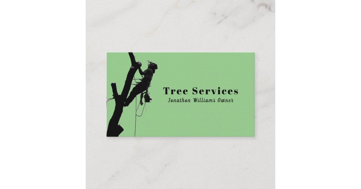 Green Professional Tree Trimming Service Business Card | Zazzle