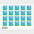 Green putt putt mini golf kids Birthday party Square Sticker | Zazzle