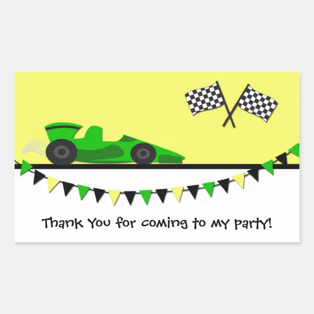 Green Race Car Sticker | Zazzle