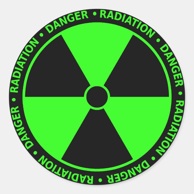 Green Radiation Symbol Sticker | Zazzle