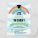 Green Rainbow Clouds Let's Celebrate the Graduate Foil Invitation | Zazzle