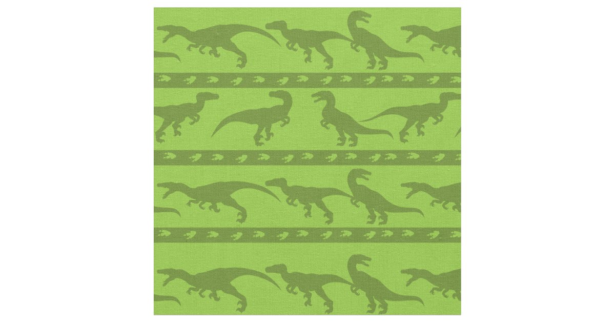 Green Raptor Pattern Fabric | Zazzle
