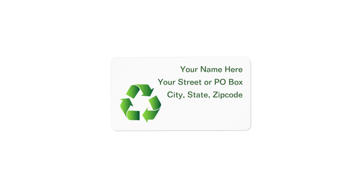 Green Recycle Symbol Label | Zazzle