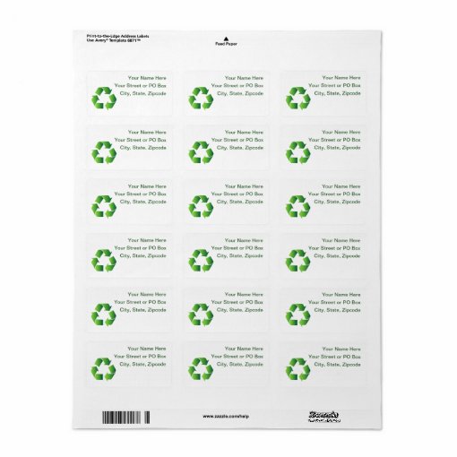Green Recycle Symbol Label | Zazzle