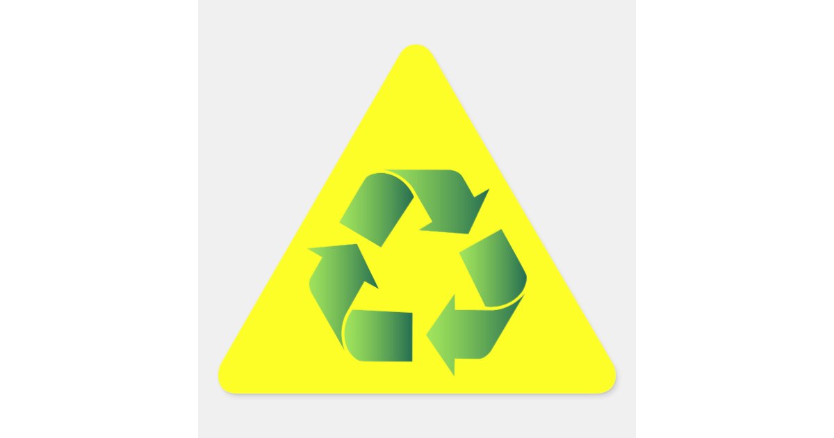 Green Recycle Symbol Triangle Sticker | Zazzle
