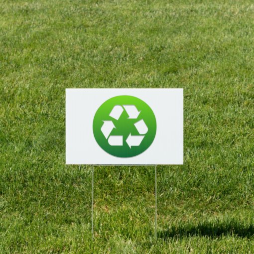 Green Recycling Symbol Sign | Zazzle