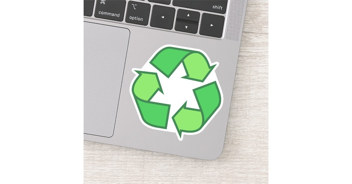 Green recycling symbol sticker | Zazzle