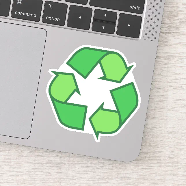 Green recycling symbol sticker | Zazzle
