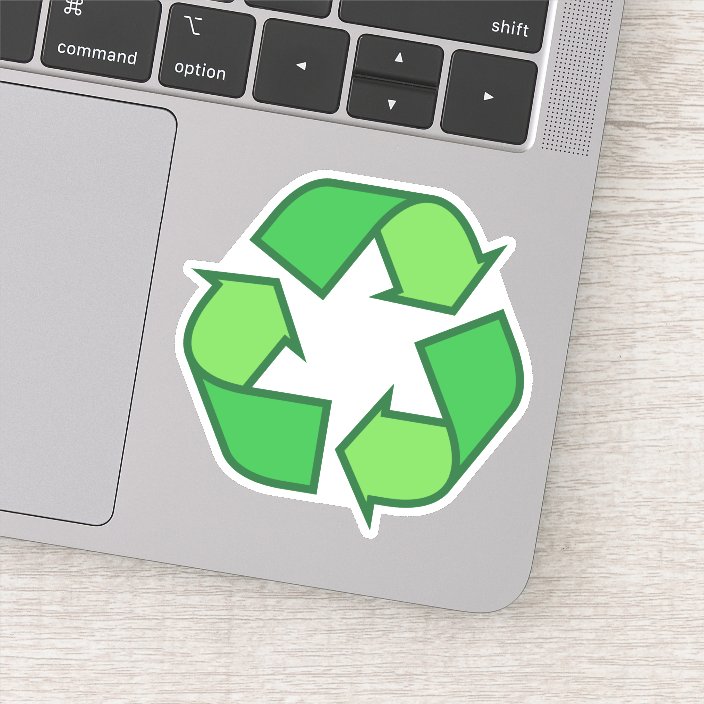 Green recycling symbol sticker | Zazzle.com
