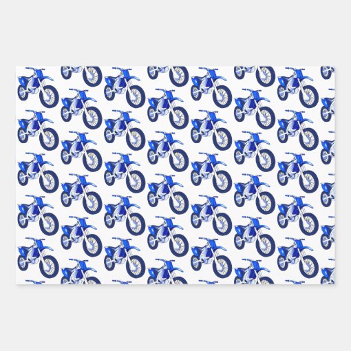 Green, Red, Blue Dirt Bike Motorcycle Wrapping Paper Sheets | Zazzle