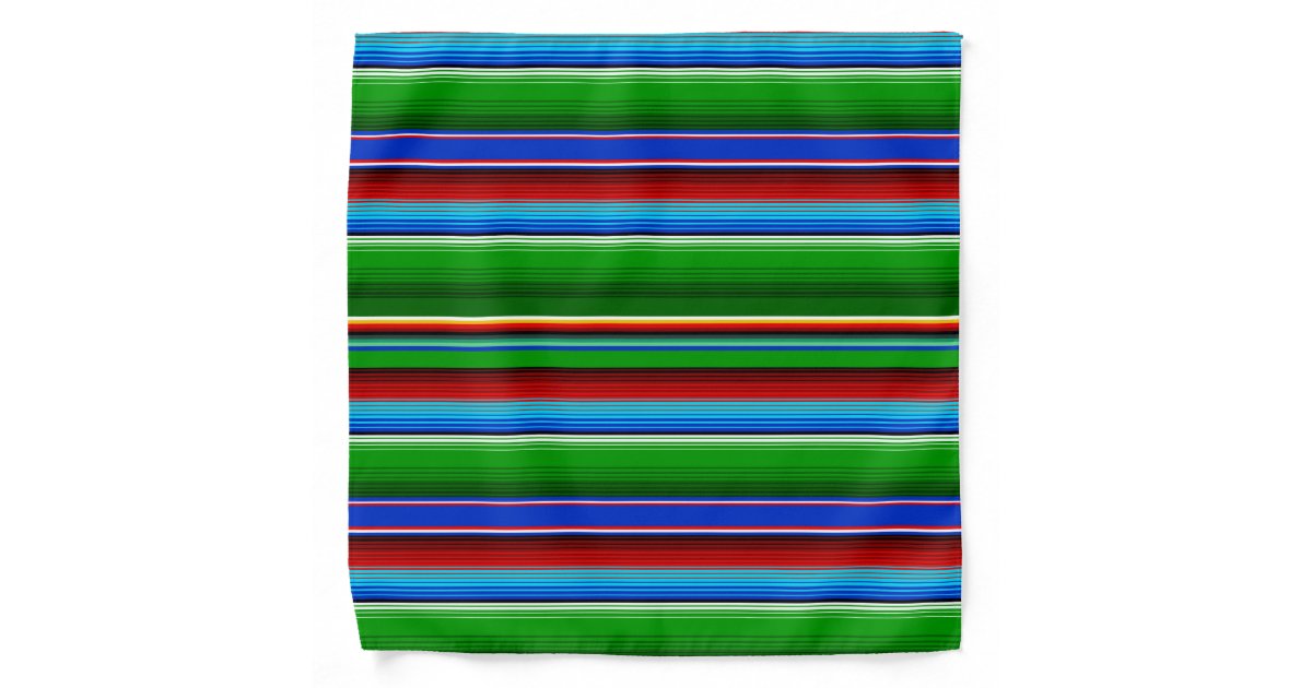 Green Red Blue Mexican Sarape Bandana | Zazzle