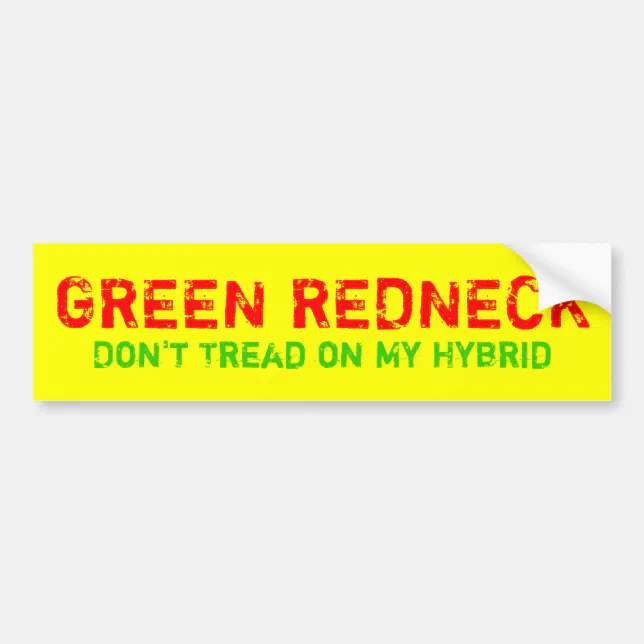 GREEN REDNECK BUMPER STICKER | Zazzle