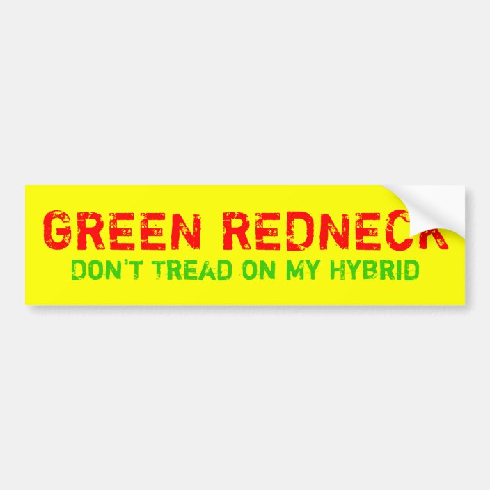 GREEN REDNECK BUMPER STICKER | Zazzle.com