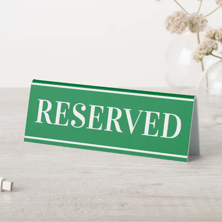 Green Reserved Table Sign | Zazzle