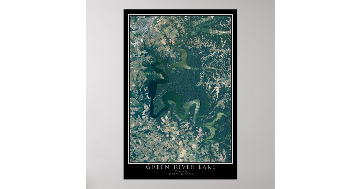 Green River Lake Kentucky Satellite Poster Map | Zazzle