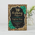 Green Roses Leopard Print 70th Birthday Invitation | Zazzle