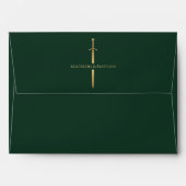Green Royal Medieval Gold Sword Wedding Envelope | Zazzle