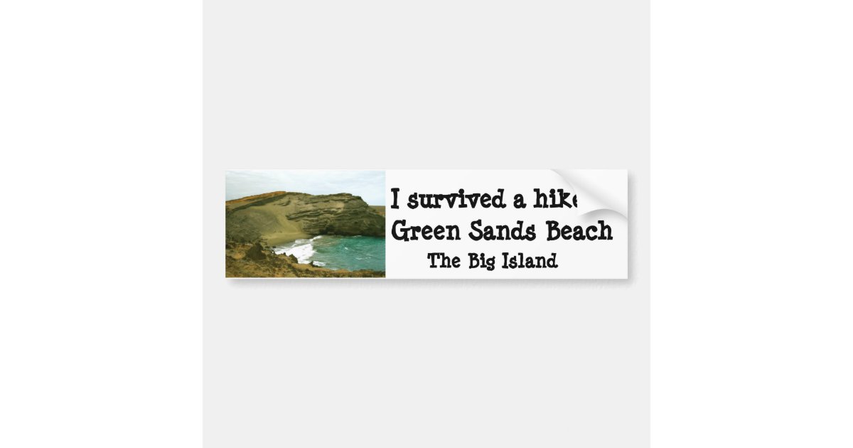 Green Sands Beach Hawaii Bumper Sticker | Zazzle