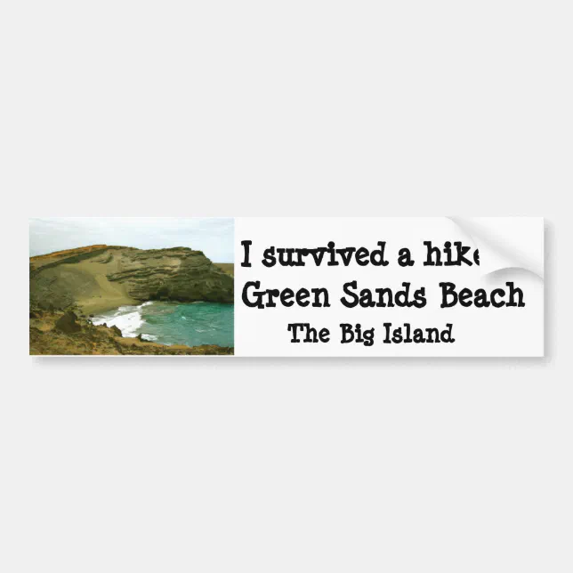 Green Sands Beach Hawaii Bumper Sticker | Zazzle