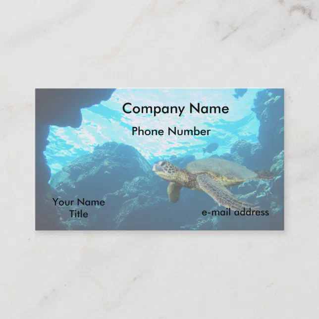 Green Sea Turtle Business Card | Zazzle