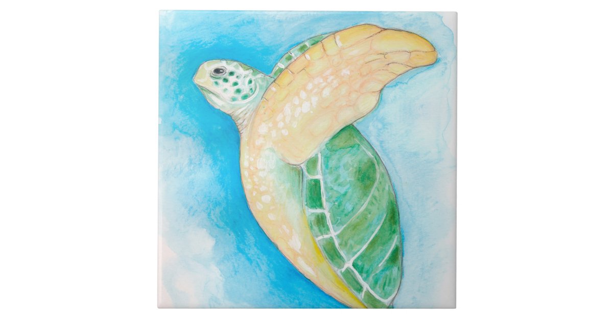 Green Sea Turtle Ceramic Tile | Zazzle