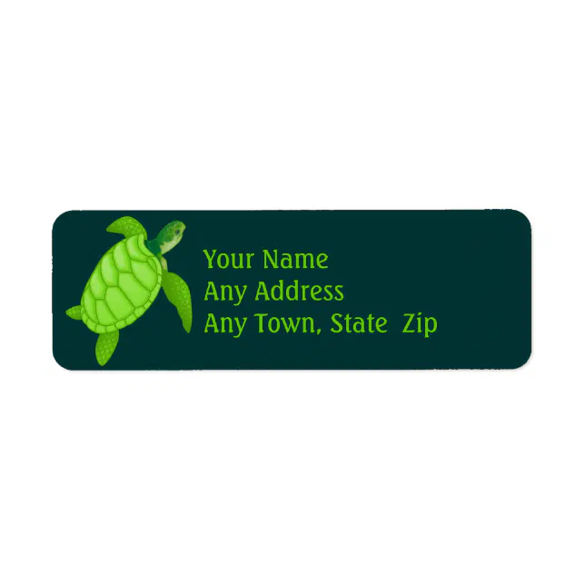 Green Sea Turtle Label | Zazzle