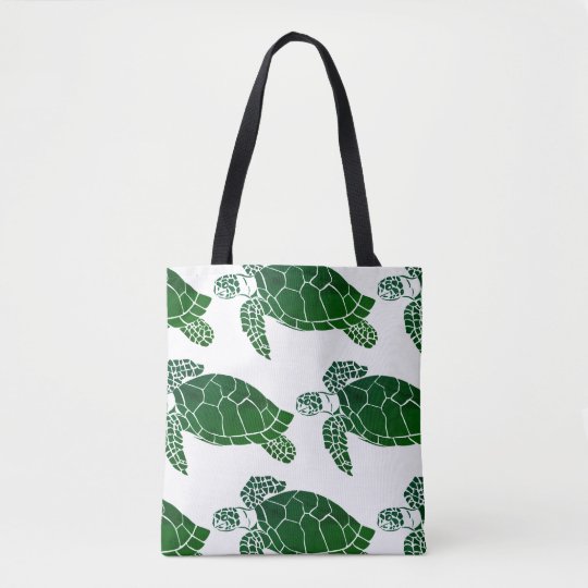 Green Sea Turtle Pattern Tote Bag | Zazzle.com