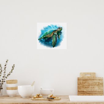 Green Sea Turtle Poster | Zazzle