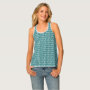 Olive Green Salmon Pink Checker Diamond Pattern Tank Top | Zazzle