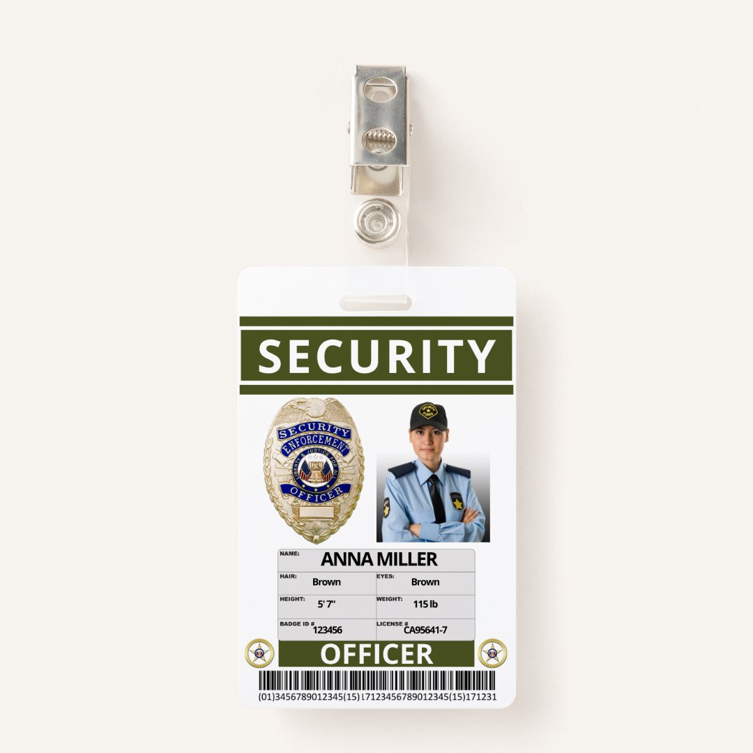 Green Security Guard Create Your Own Employee Badge | Zazzle