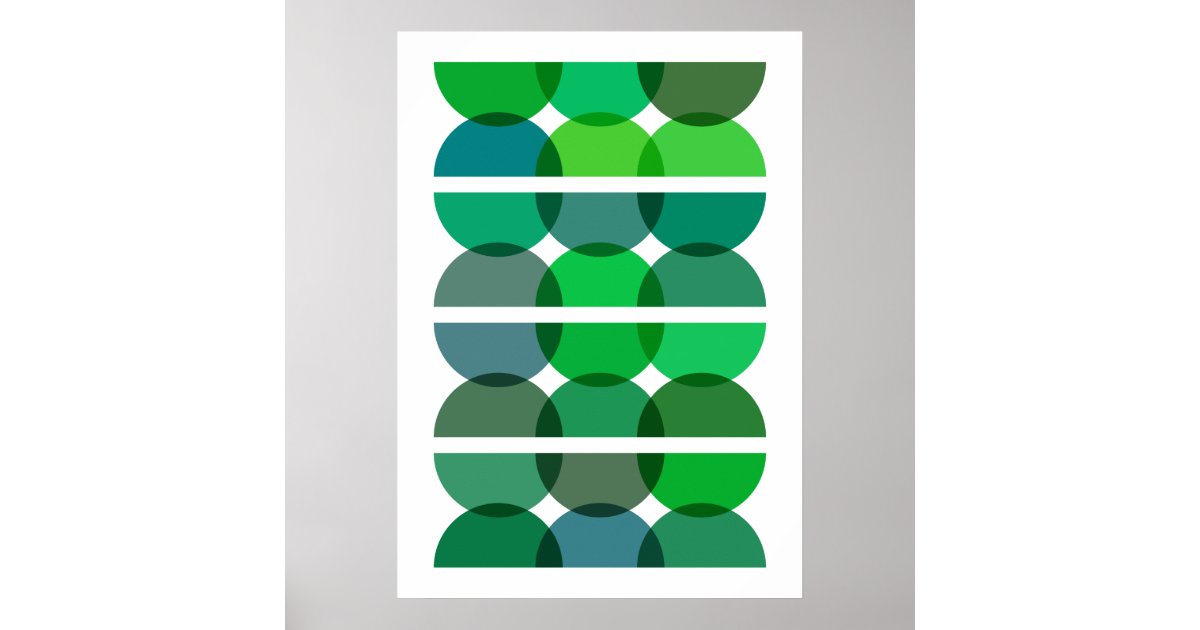 Green Semi Circles Poster | Zazzle