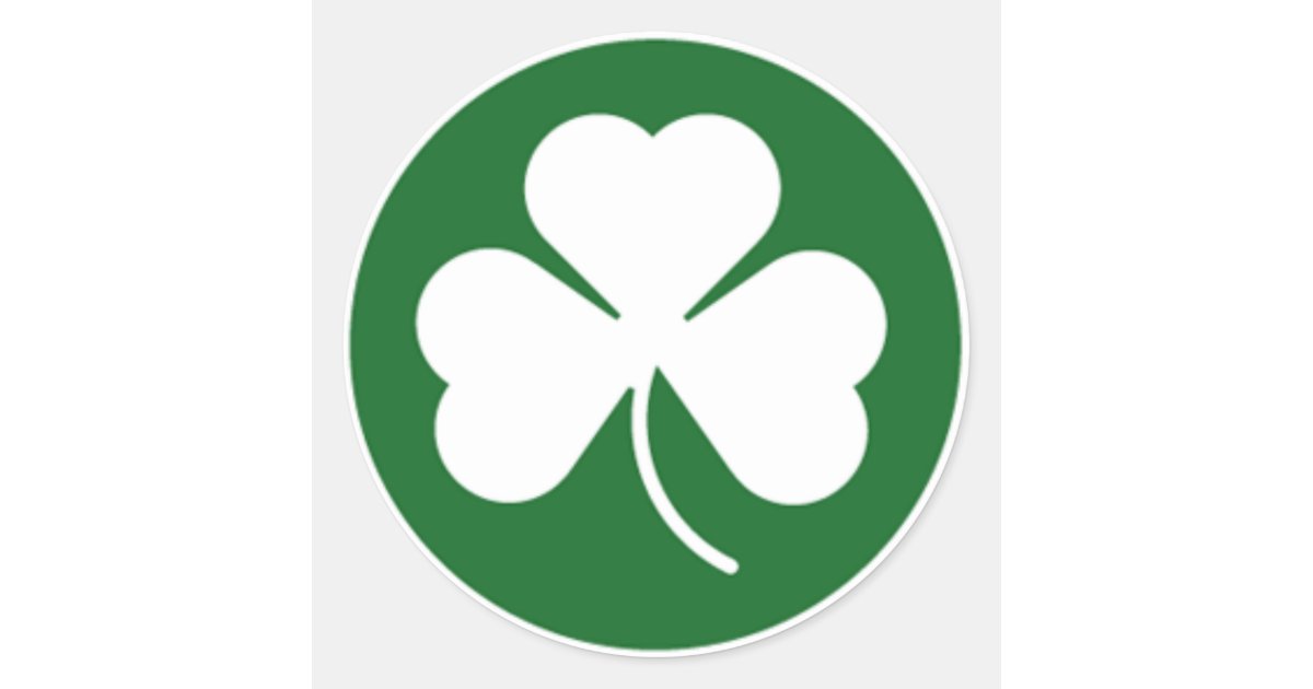 Green Shamrock Classic Round Sticker | Zazzle