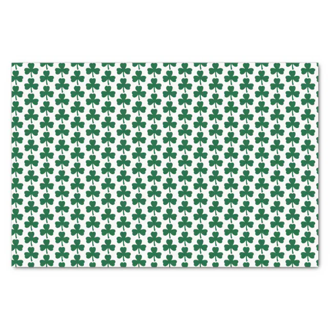 Green Shamrock Pattern Tissue Paper | Zazzle