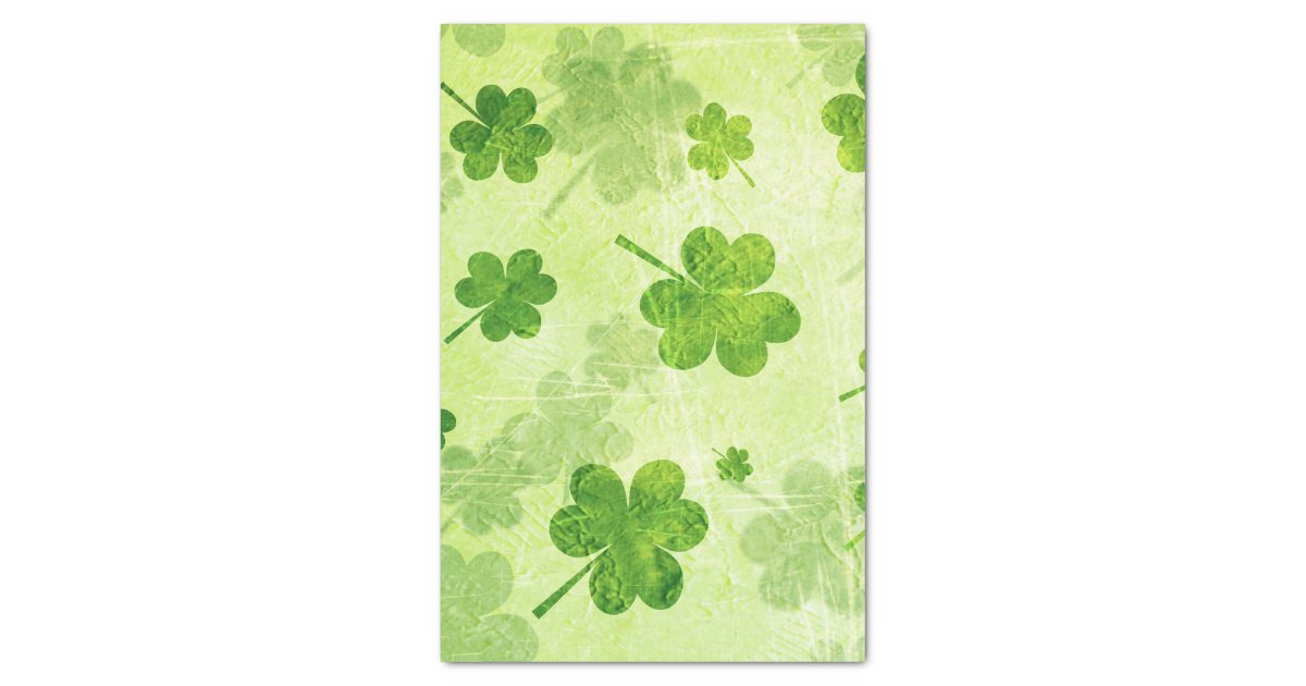 Green Shamrock Pattern Tissue Paper | Zazzle