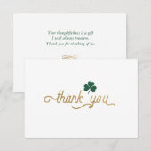 Green Shamrock, Simple Elegant Thank You Card | Zazzle