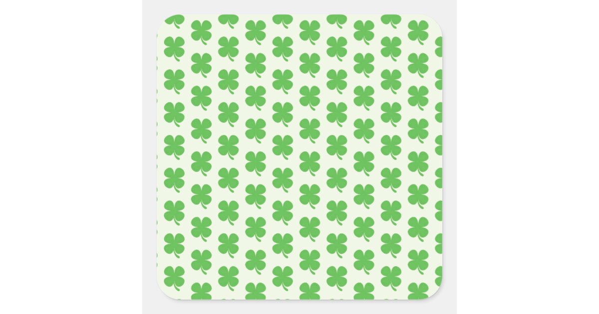 Green Shamrocks Square Sticker | Zazzle