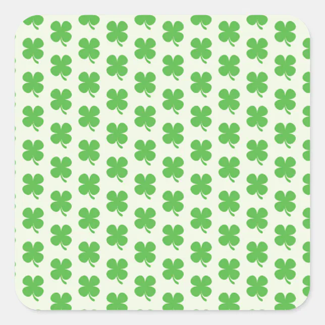 Green Shamrocks Square Sticker | Zazzle