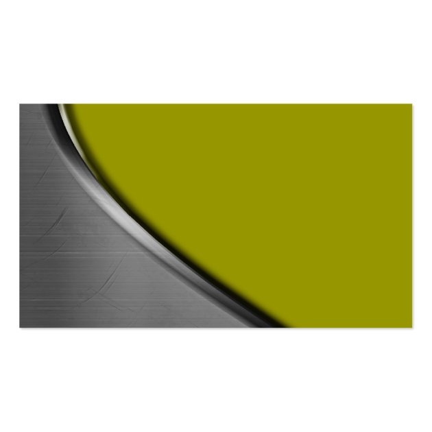 Green Silver Metal Curve Business Cards