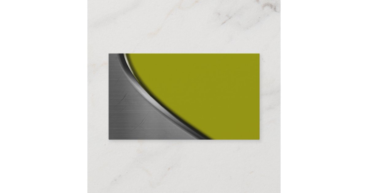 Green Silver Metal Curve Business Cards | Zazzle