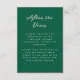 Green Simple and Chic Tennis Club Reception Enclosure Card | Zazzle