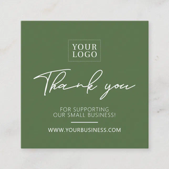 Green Simple Modern Business Thank you Insert Card | Zazzle