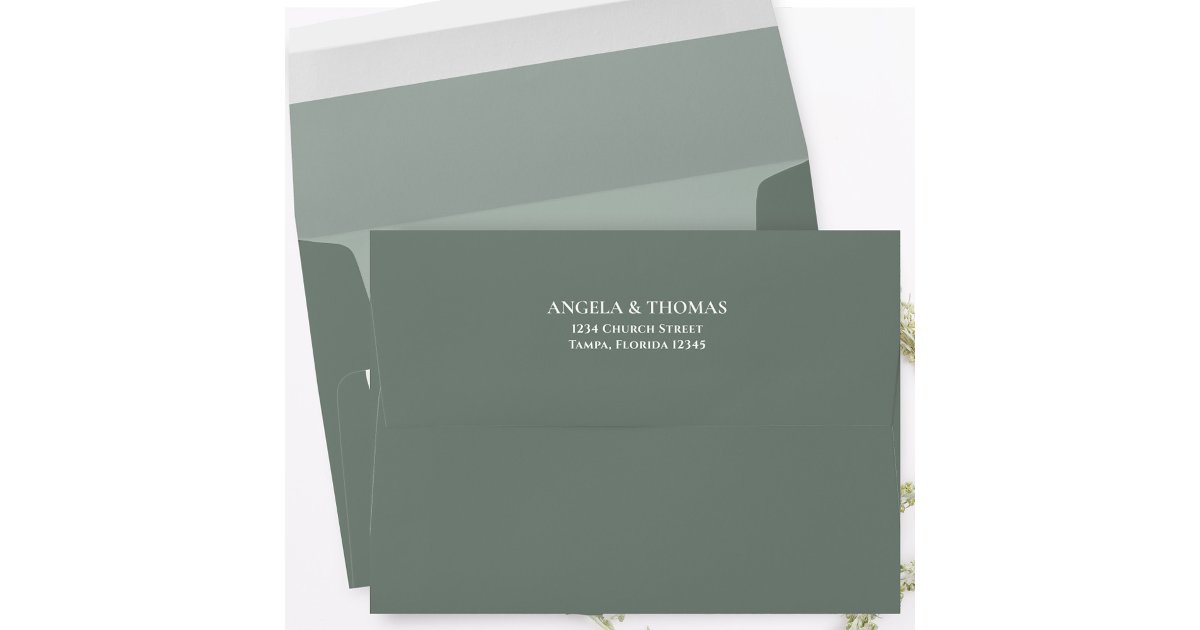 Green Simple Return Address Minimalist Envelope | Zazzle