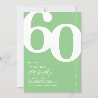 Green Sixty 60th Birthday Party Invitations | Zazzle