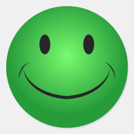 Green Smiley Sticker | Zazzle