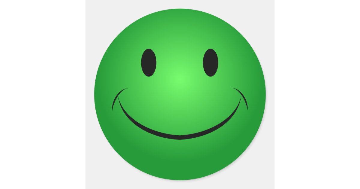 Green Smiley Sticker | Zazzle