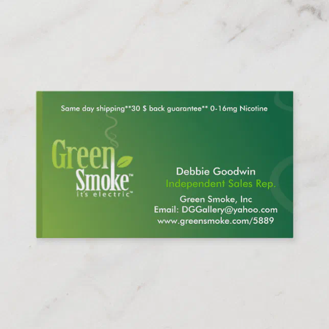 Green Smoke Business Card | Zazzle
