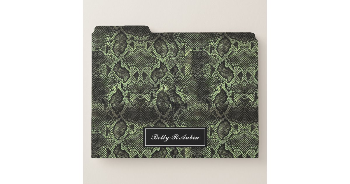 Green Snake print File Folder | Zazzle